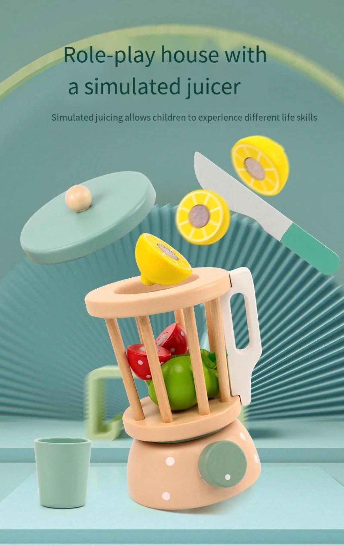 Wooden Pretend-Play Juice Maker With Fruits For Kids' Role-Play And ...