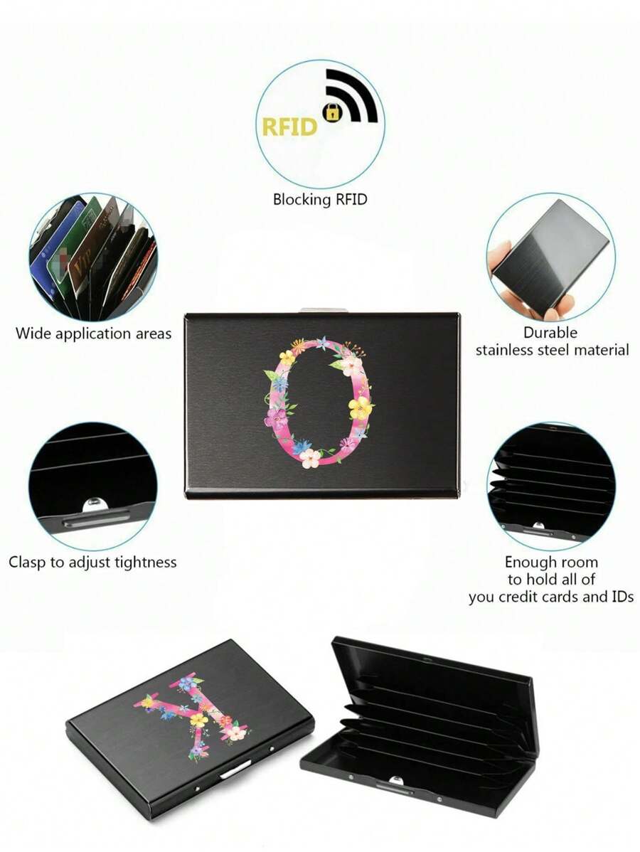 Metal Card Box Holds 6 Card Cases Men RFID Blocking Metal Slim Wallet ...