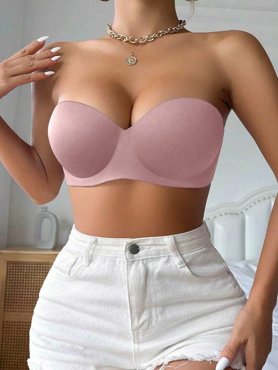 Thin Strapless Push-Up Bra With Anti-Slip Function, Seamless And Strapless Bra To Prevent ...