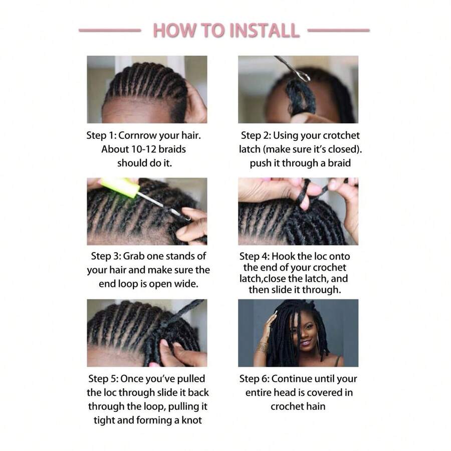 Faux Locs Crochet Hair 8 Inches Natural Black Stnthetic Soft Locs Pre ...