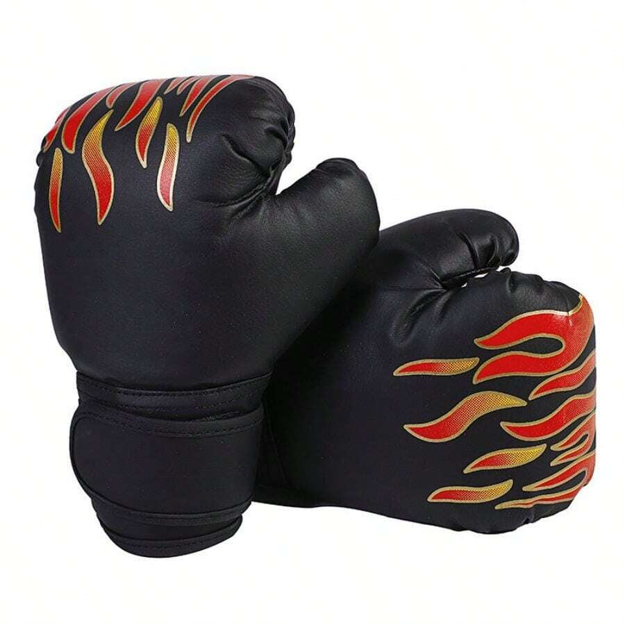 Red Professional Boxing Gloves With Small Flame Pattern Design | SHEIN USA