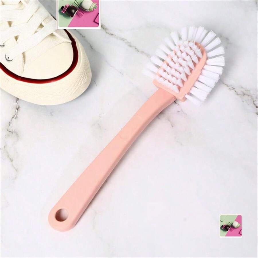5 Sides Long-Handled Soft Bristle Shoe Brush With Hook Can Be Used For ...