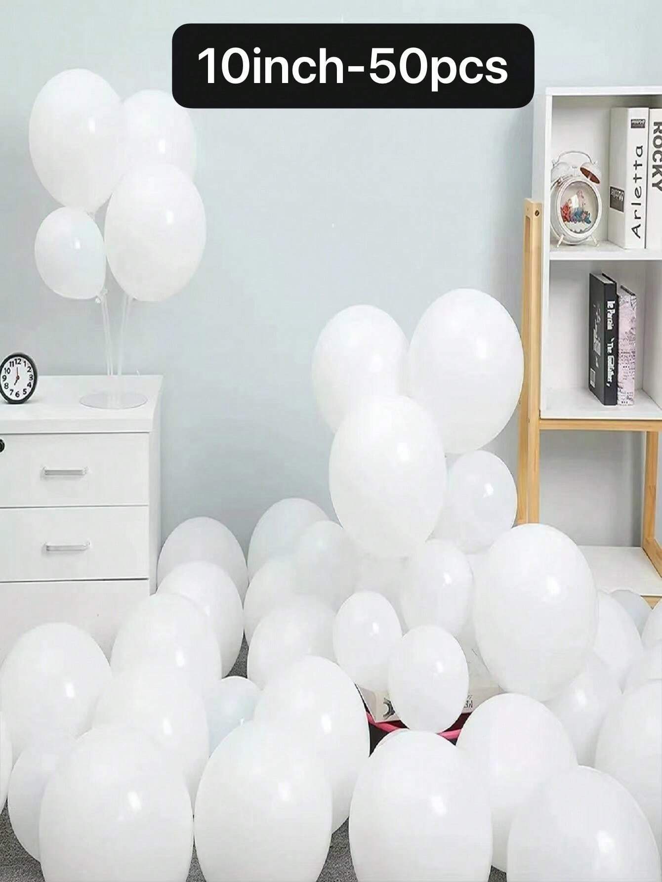 10-Inch Matte White Balloons, Thick Pure White Balloons Decor For ...