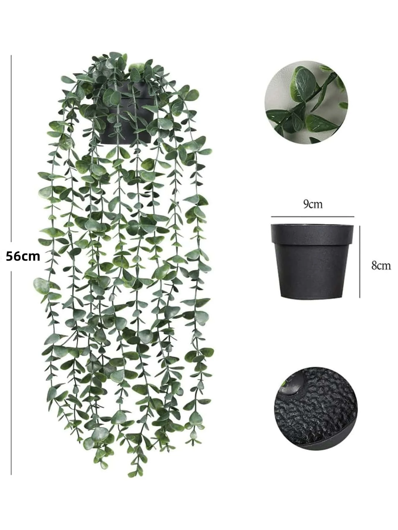 1/2/3pcs Artificial Hanging Potted Eucalyptus Plants, Miniature Fake ...