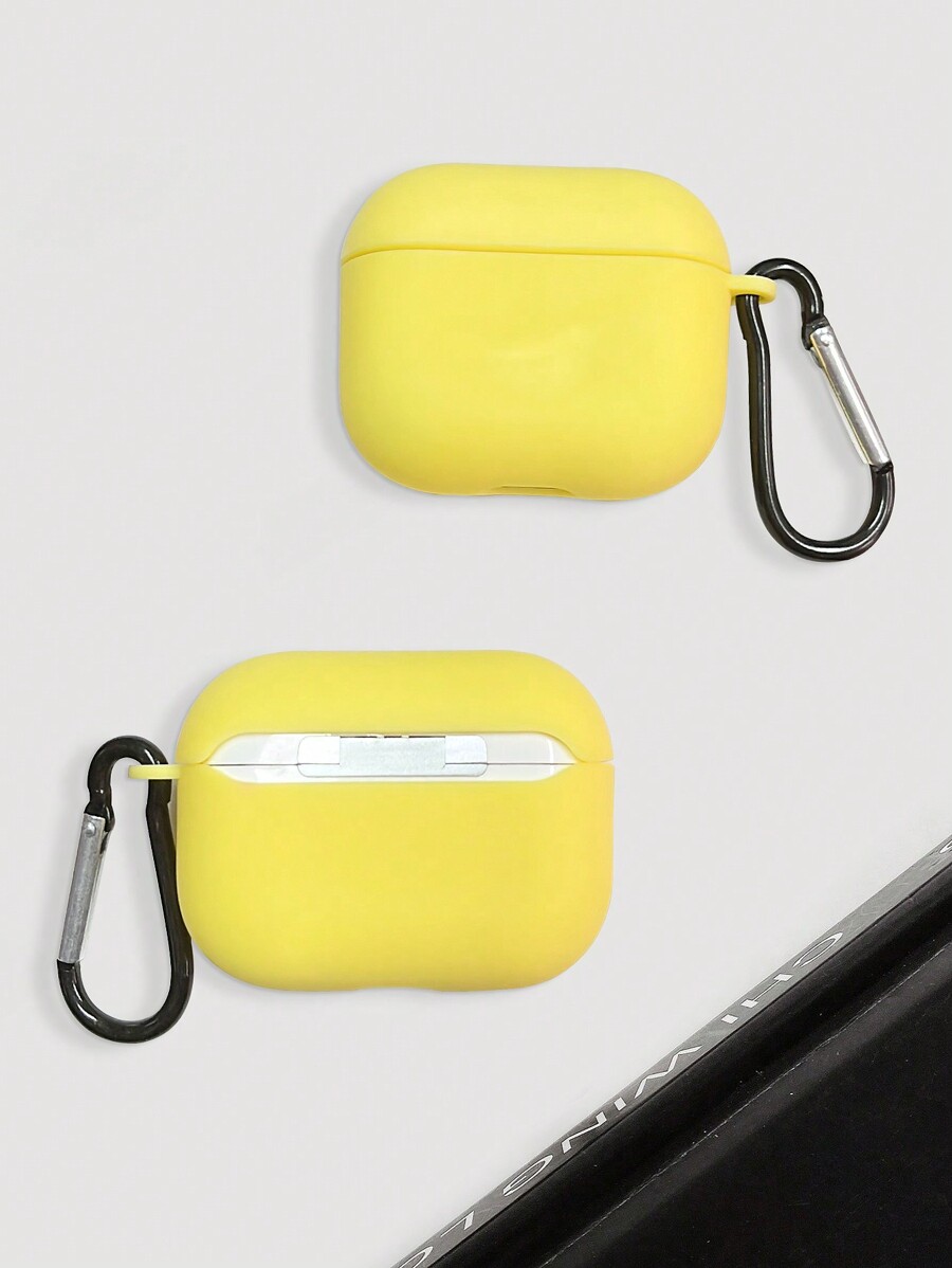 1pc Matte Yellow Wireless Earphone Case Protective Cover For Airpods 1 ...