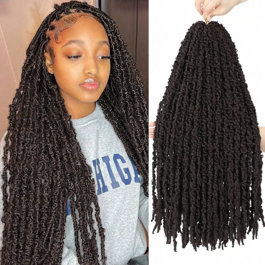 24 Inch 1pack Butterfly Locs Crochet Hair Distressed Faux Locs Pre ...