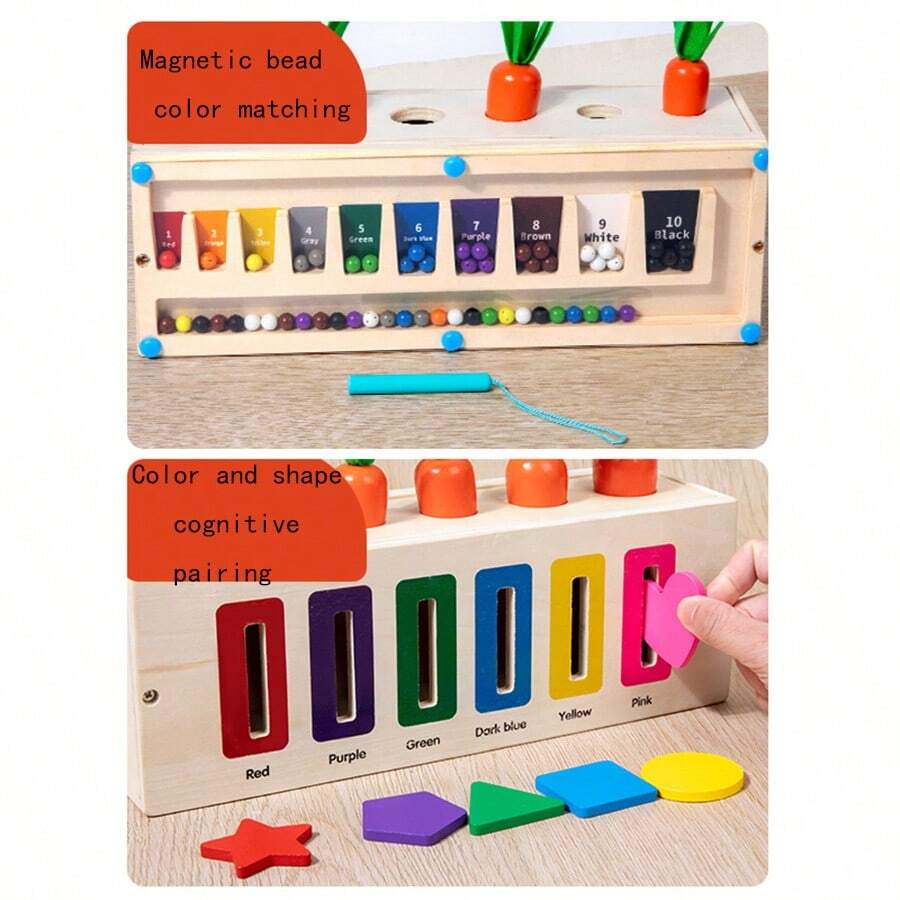 Multi-Functional Set Of Maze Bead Toys With Carrot Shape Sorter, Color ...