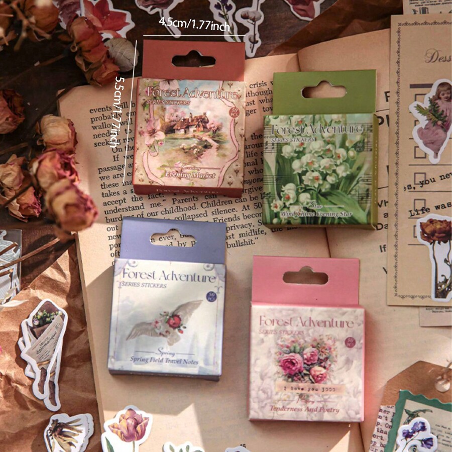 1box/50pcs Cute Stickers For Notebook Diy, Water Bottle Decoration With ...