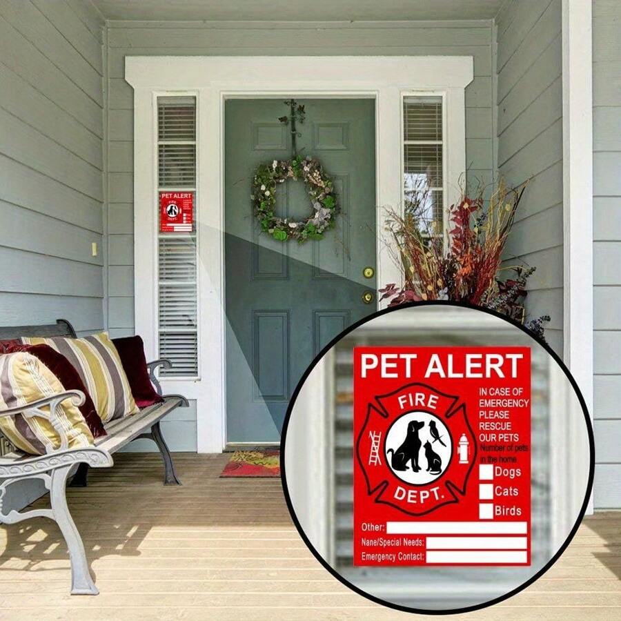 4 Sheets Pet Inside Alert Safety Fire Rescue Sticker, Highlight And ...