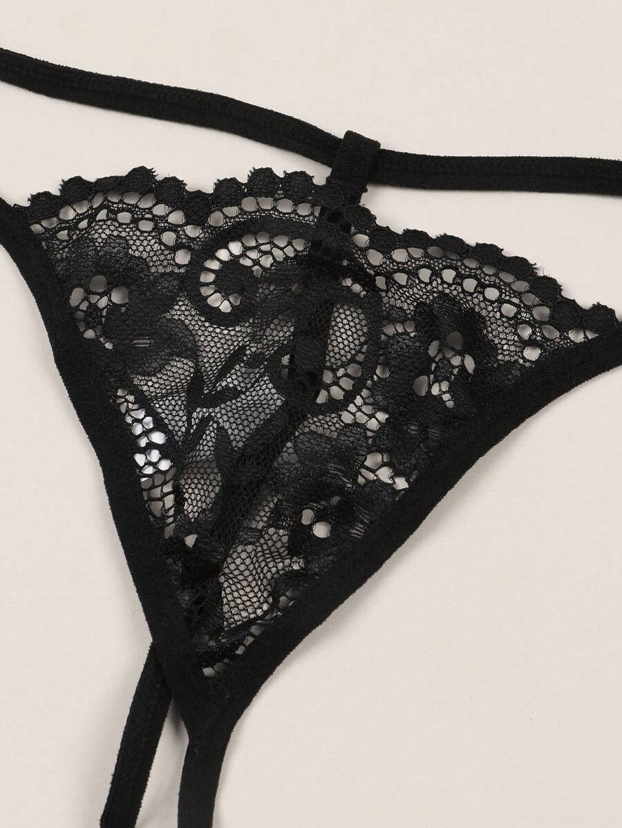 4 Pack Lace G-String Thongs For Women Sexy Low Rise Underwear ...