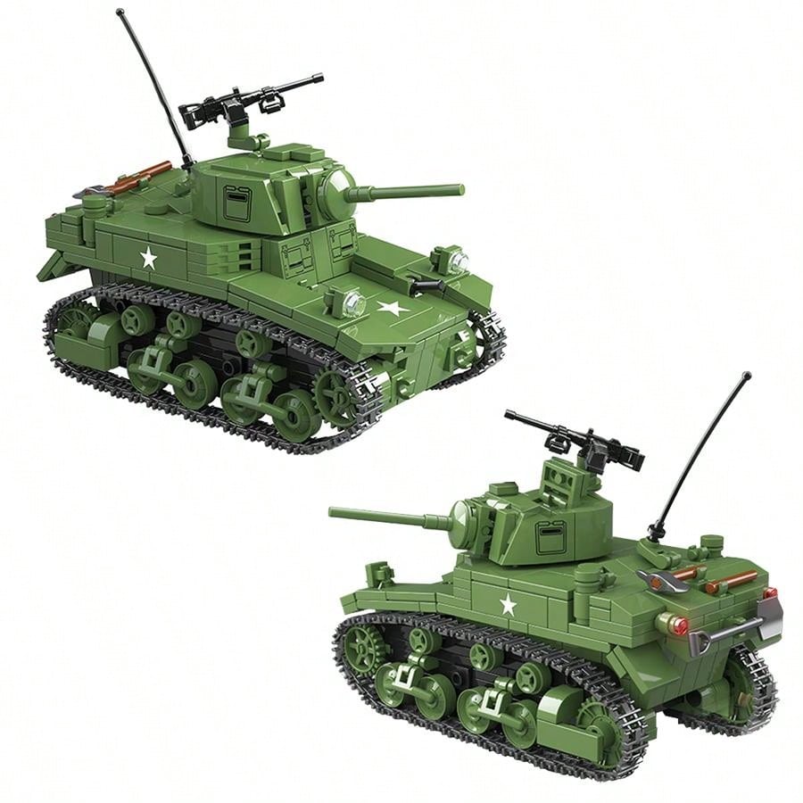 601pcs Light Tank Model Stuart M3 Tank Building Blocks Construction Kit ...