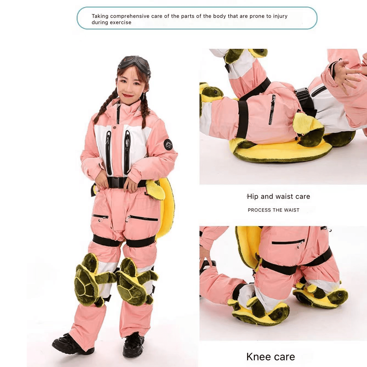 Plush Skiing Protection Turtle-Shaped Hip & Knee Protector, Cartoon ...