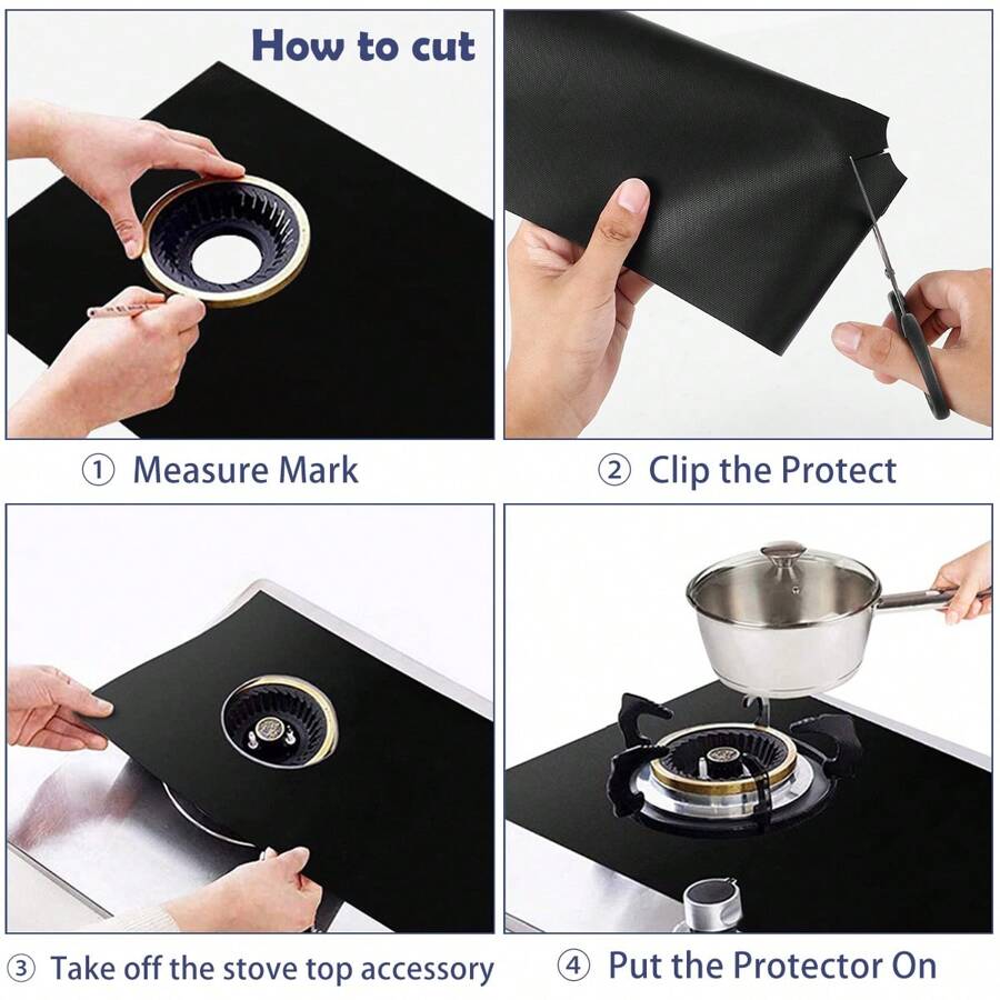 Universal Gas Stove Protectors Reusable Gas Stove Burner Covers 5 Hooks ...