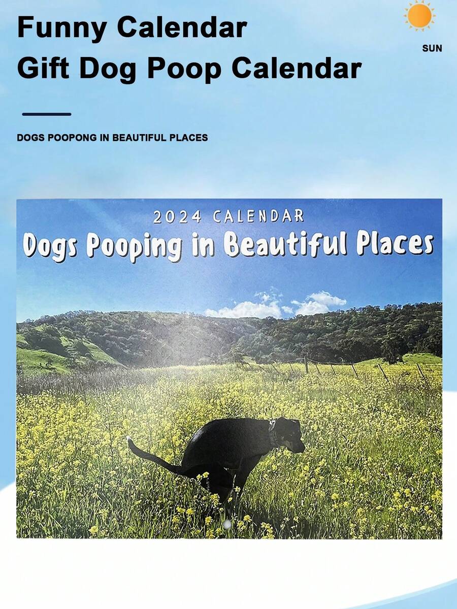 1pc 2024 Funny Calendar With Dog Poop Theme, New Year Gift | SHEIN USA