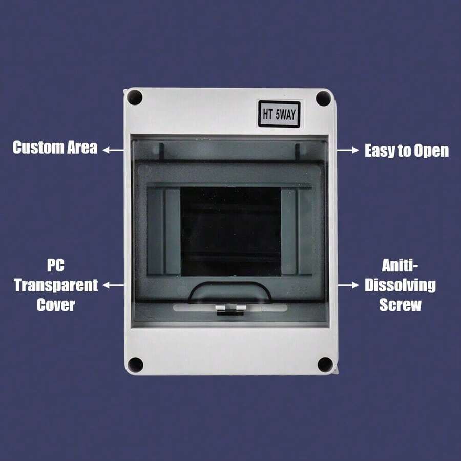 5 Way Weatherproof Fuse Box Unit Garage Consumer Enclosure 2 MCB 16 40A ...