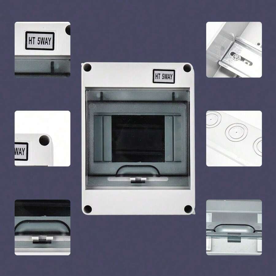 5 Way Weatherproof Fuse Box Unit Garage Consumer Enclosure 2 MCB 16 40A ...