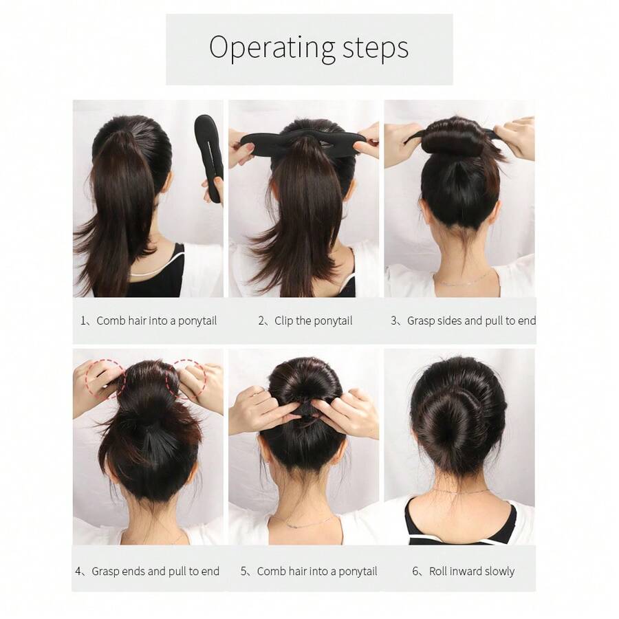 Bun Shaped Foam Sponge Hair Accessory For Making Rose Bun, Reusable And ...