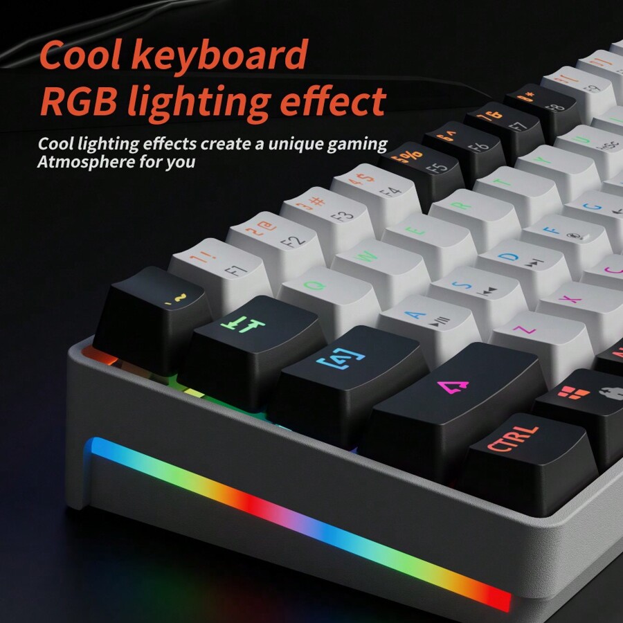MUCAI MK61 USB C Connection Game Esports 61 Key Mechanical Keyboard ...