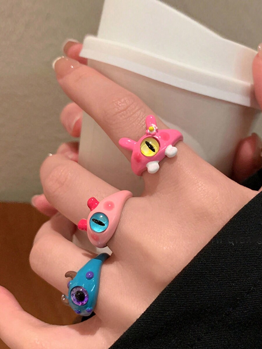 Cute & Fun Animal-Shaped Ring (Monster & Cat) With Open Design For Kids ...