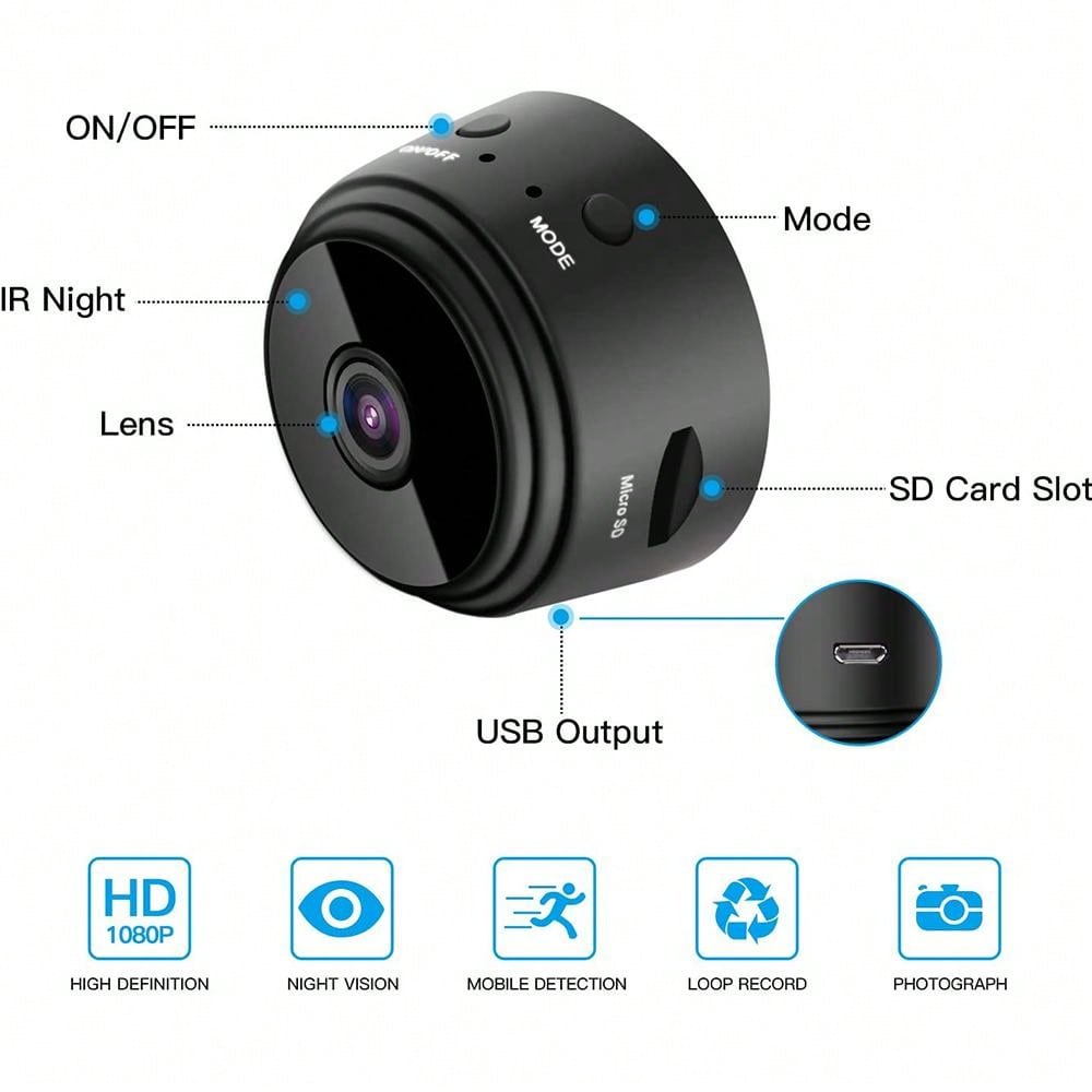 Surveillance Camera, Wireless Hidden HD 1080P Mini Portable Home ...