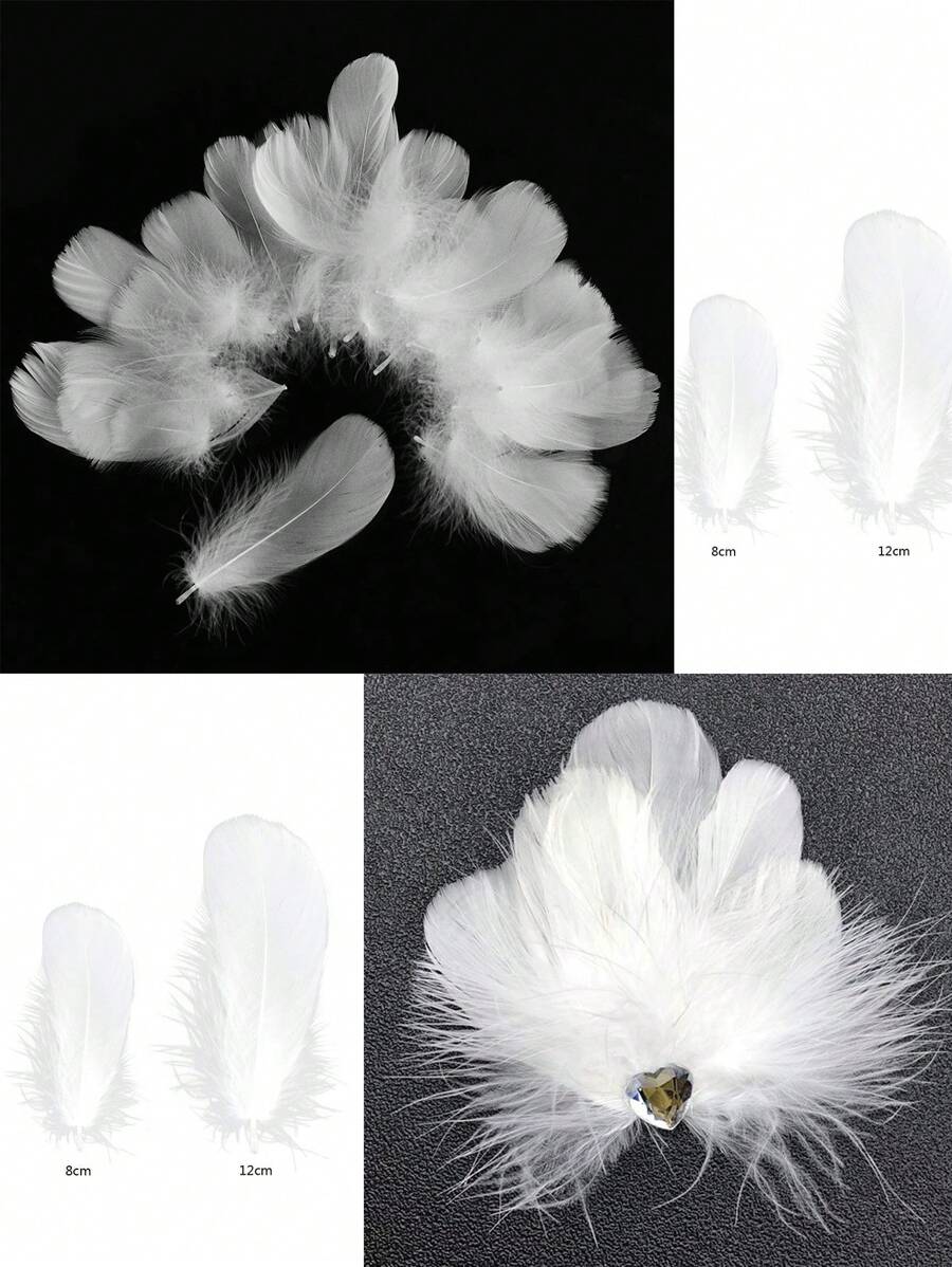 100 Pieces 9-15 Cm Natural Goose Feathers For DIY Craft Wedding Party ...