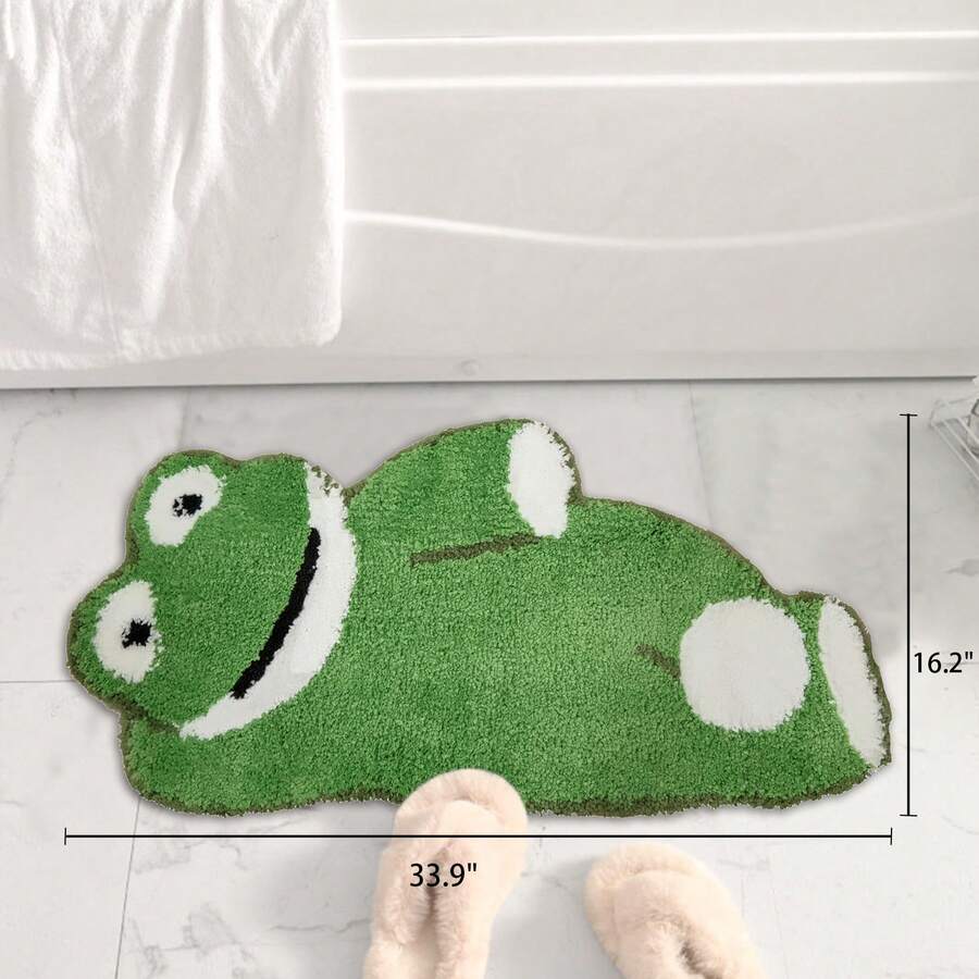 1Pc Cute Green Frog Bath Mat,Non Slip Water Absorbent Microfiber Soft ...