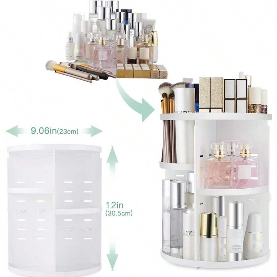 1pc 360 Spinning Makeup Organizer, Lazy Susan Rack Cosmetic Carousel ...