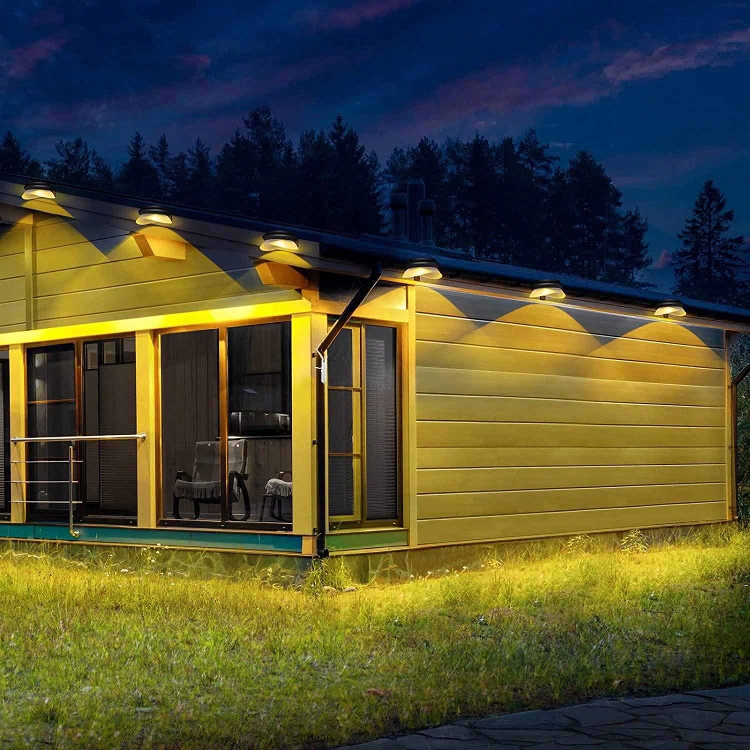 Solar Gutter Lights Outdoor Waterproof Fence Lights For Deck Pathway ...