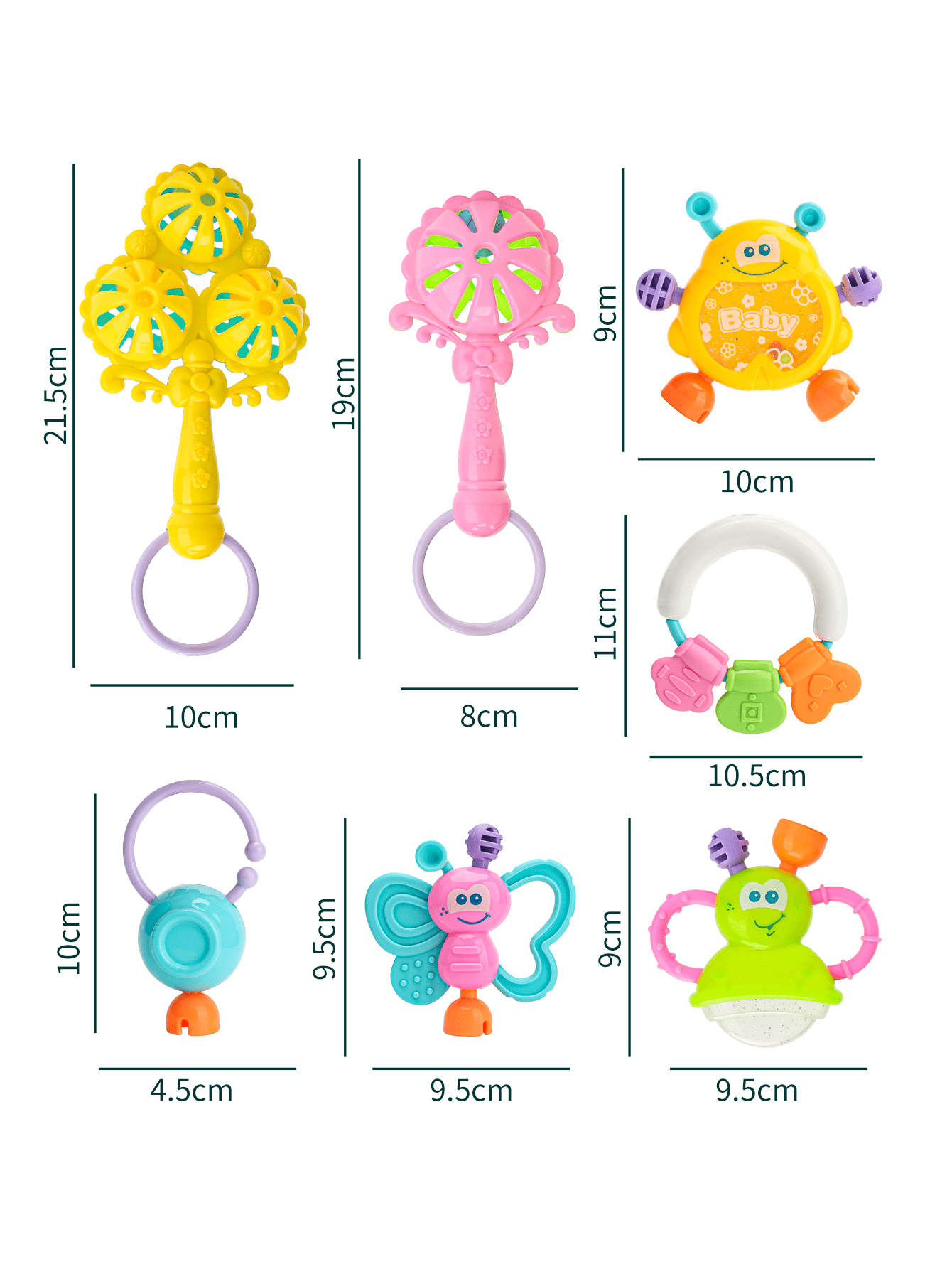 7-Piece Baby Rattle Toy Set, Suitable For Infants Aged 3-12 Months ...