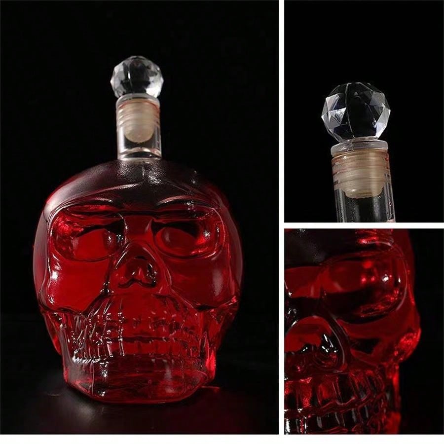 Skull Whiskey Decanter 850ml Glass Bottle With Skull Head Shape Lid For ...