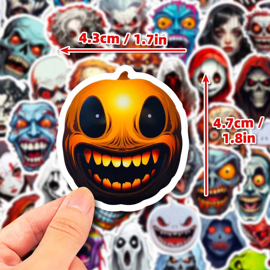 100pcs Horror Stickers Pack, Scary Ghost Face Fire-Breathing Flying ...