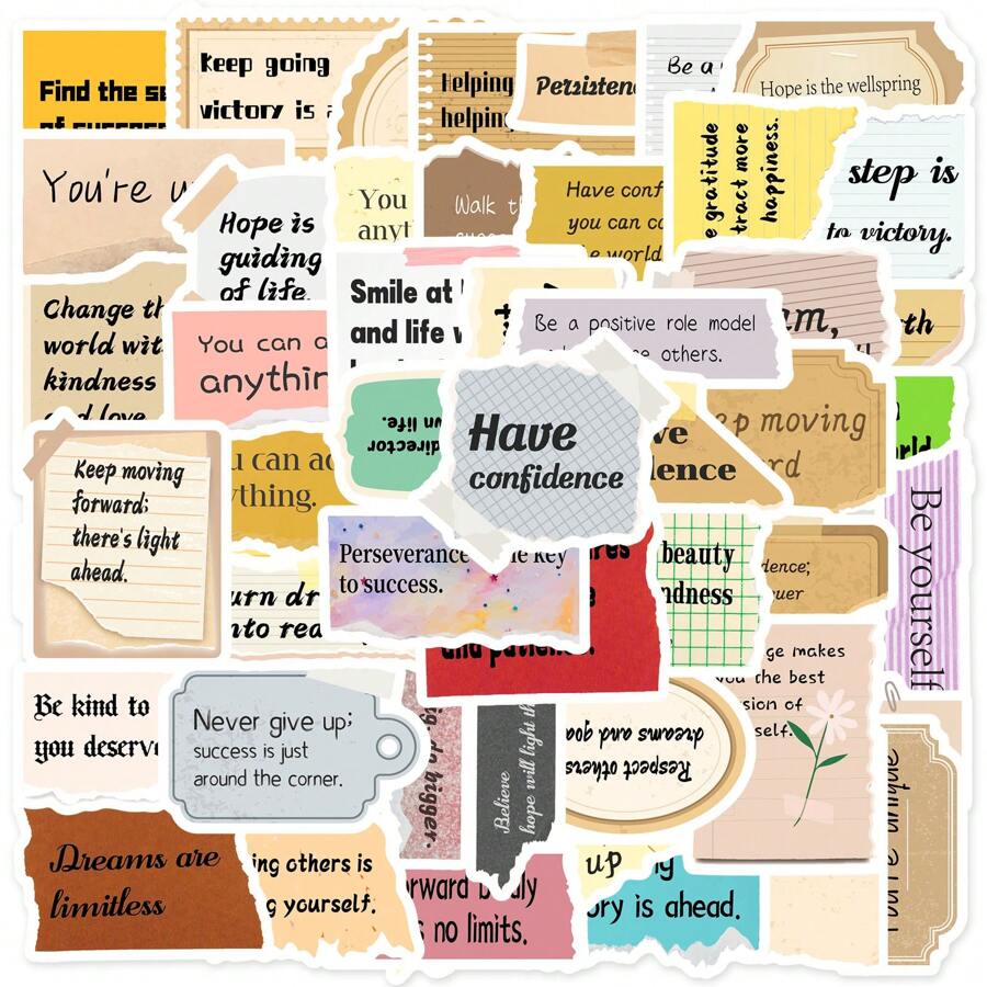 50 Piezas Pegatinas Inspiradoras, Pegatinas De Citas Motivacionales ...