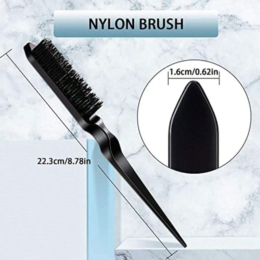 3 Pcs Slick Back Hair Brush Set Edge Control Brush Teasing Comb For ...