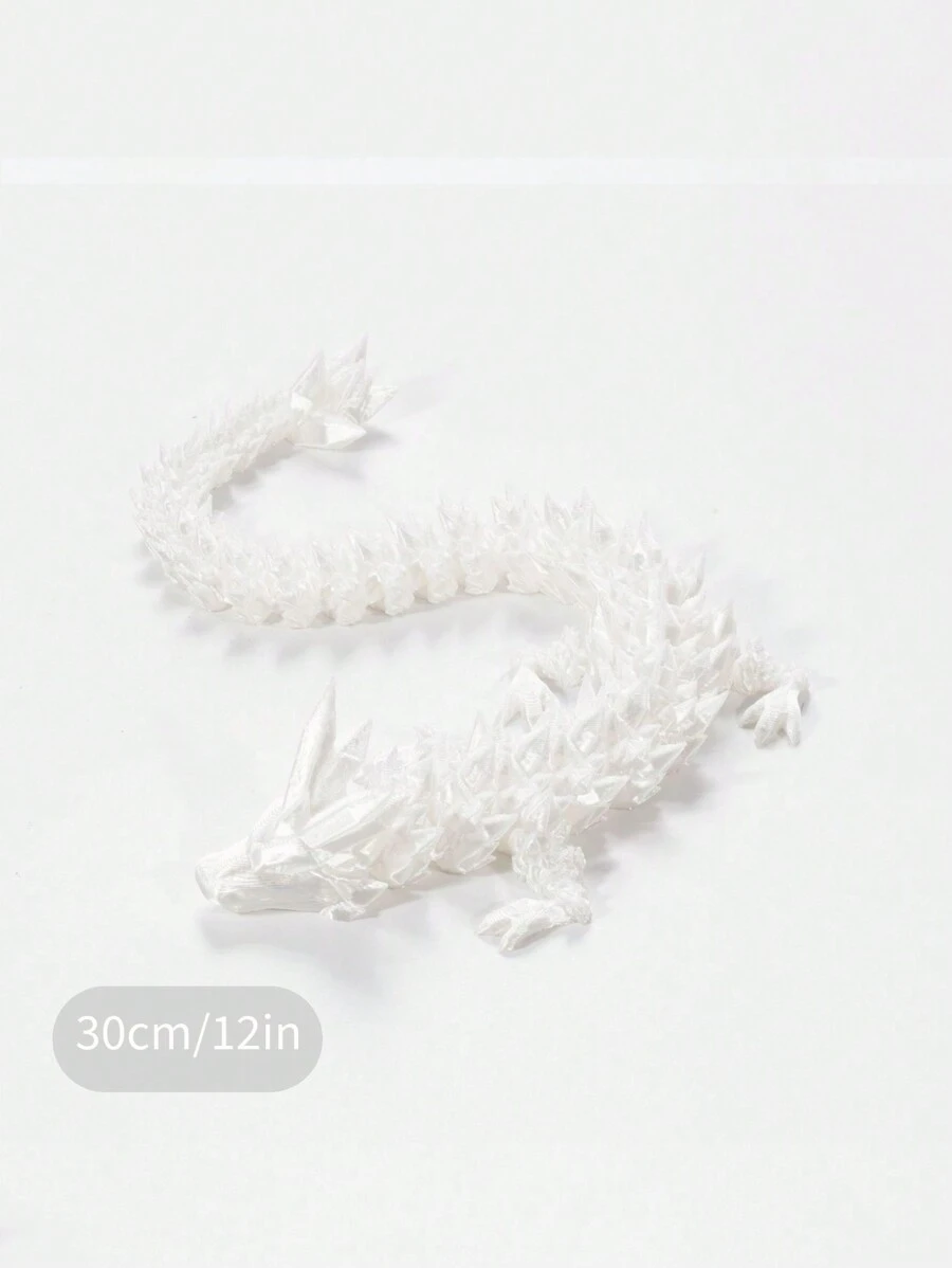 1pc 3d Printed White Crystal Dragon | SHEIN USA