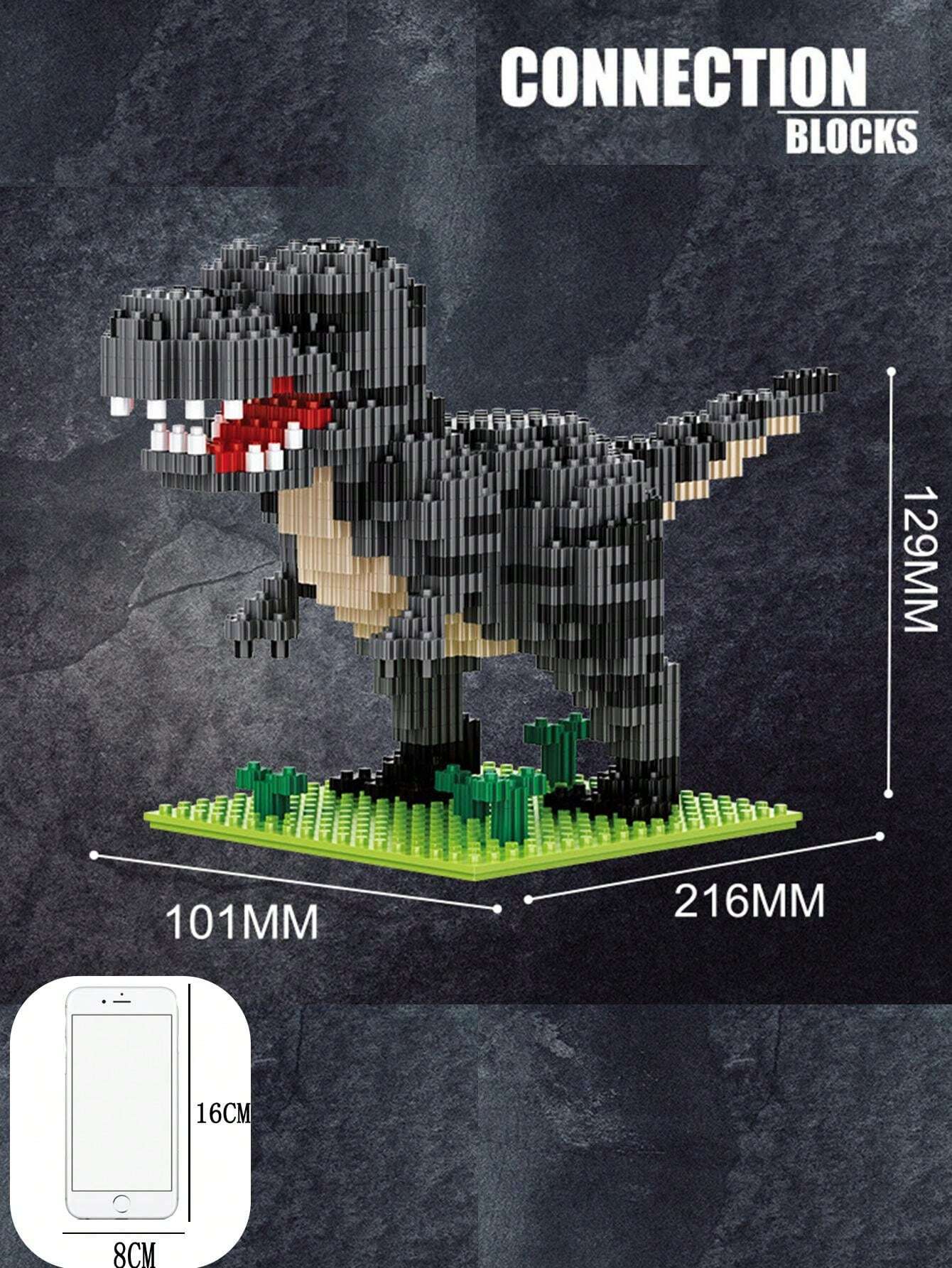 1box Miniature Dinosaur Shaped Building Blocks Set With T-Rex ...