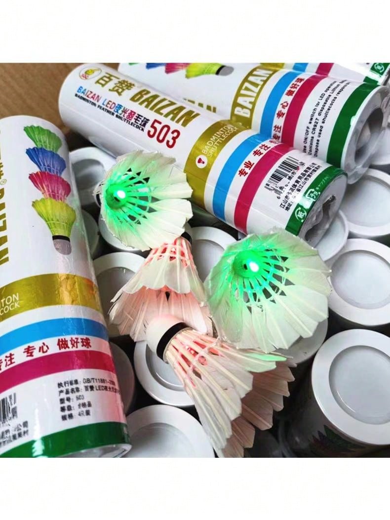 Colorful LED Luminous Nylon Badminton For Game Training Team Sports ...
