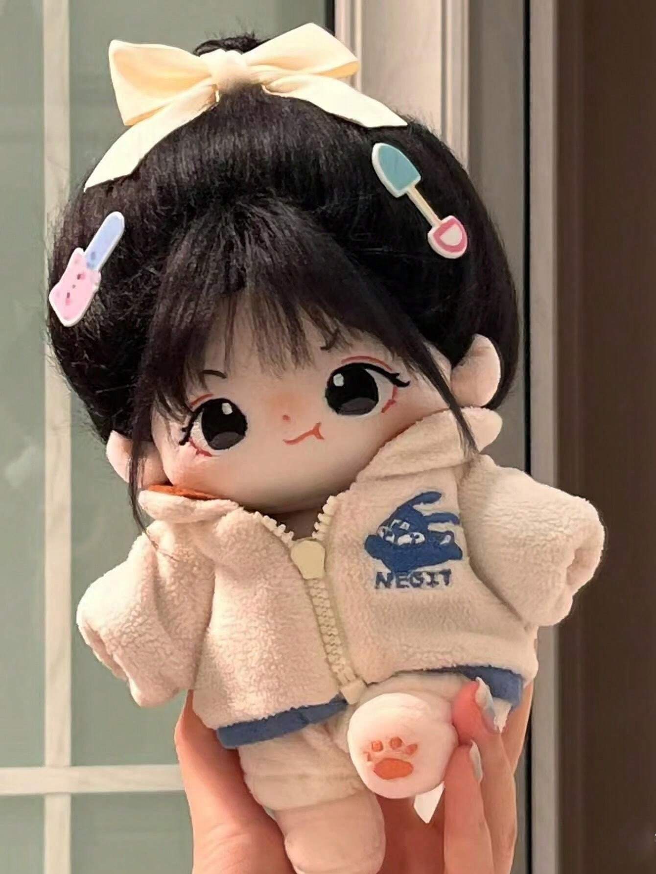 4PCS (Comes With 3 Pcs Dressing Tools) 20cm Flocking Doll Posable ...