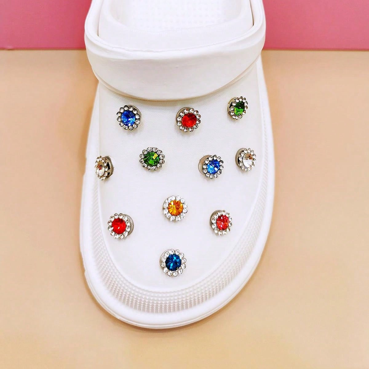11pcs Sunflower Crystal Rhinestone Buckle Accessories Set For Removable