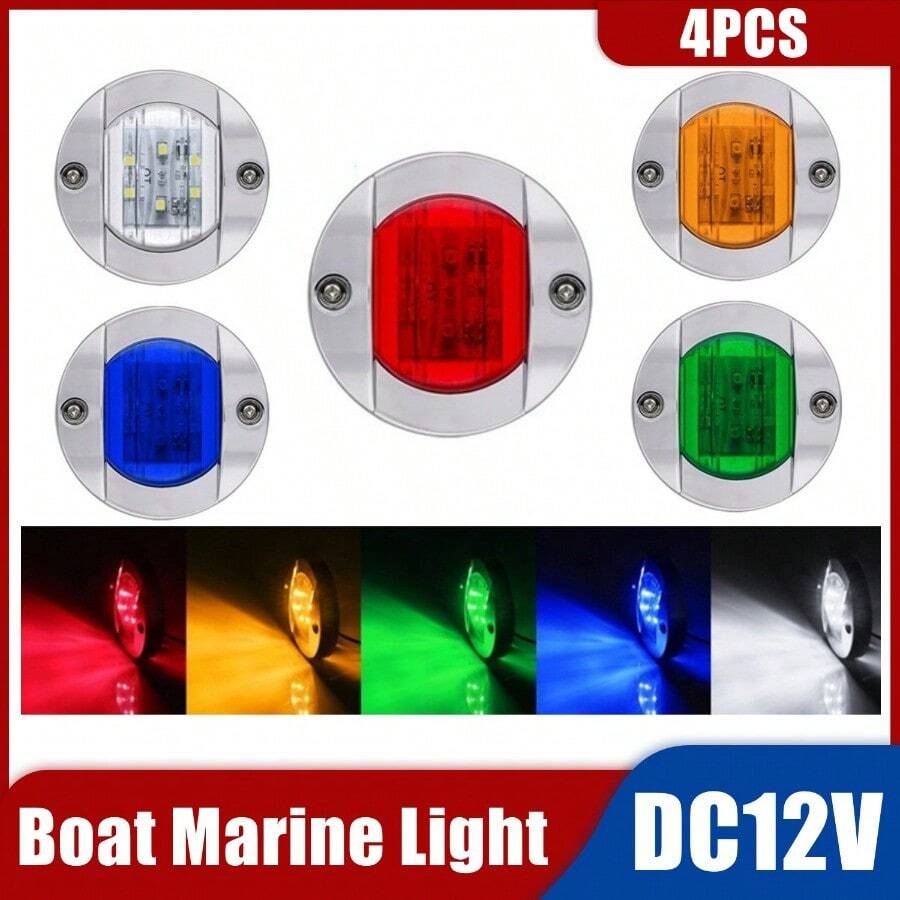 DC12V 6LED Flush Mount Waterproof Marine Round Led Navigation Lights ...