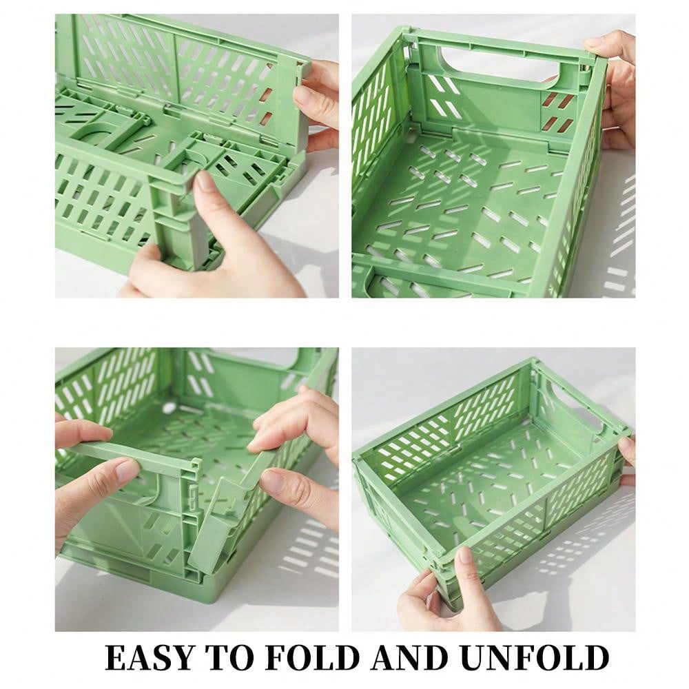1pc Collapsible Storage Bins Foldable Stackable Desktop File