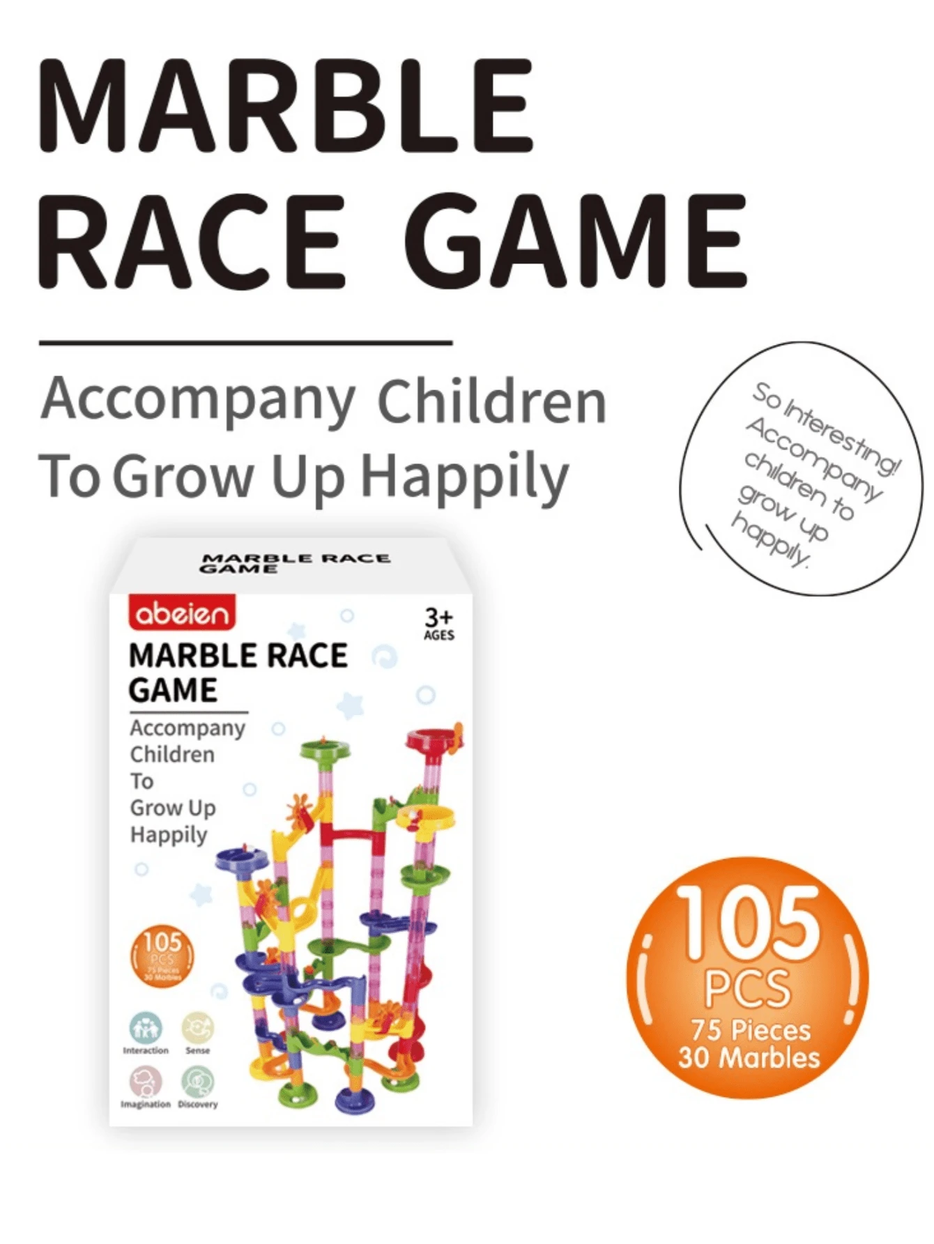 DIY Ball Track Toy Set With 105pcs, Improves Children's Hand-Eye ...