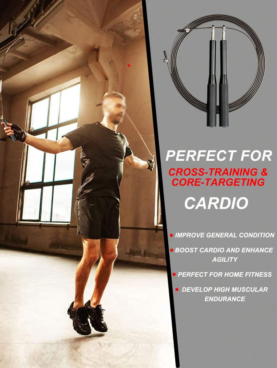 Aluminum Alloy Handle Steel Wire Cable Rope Speed Skipping Jump Rope ...