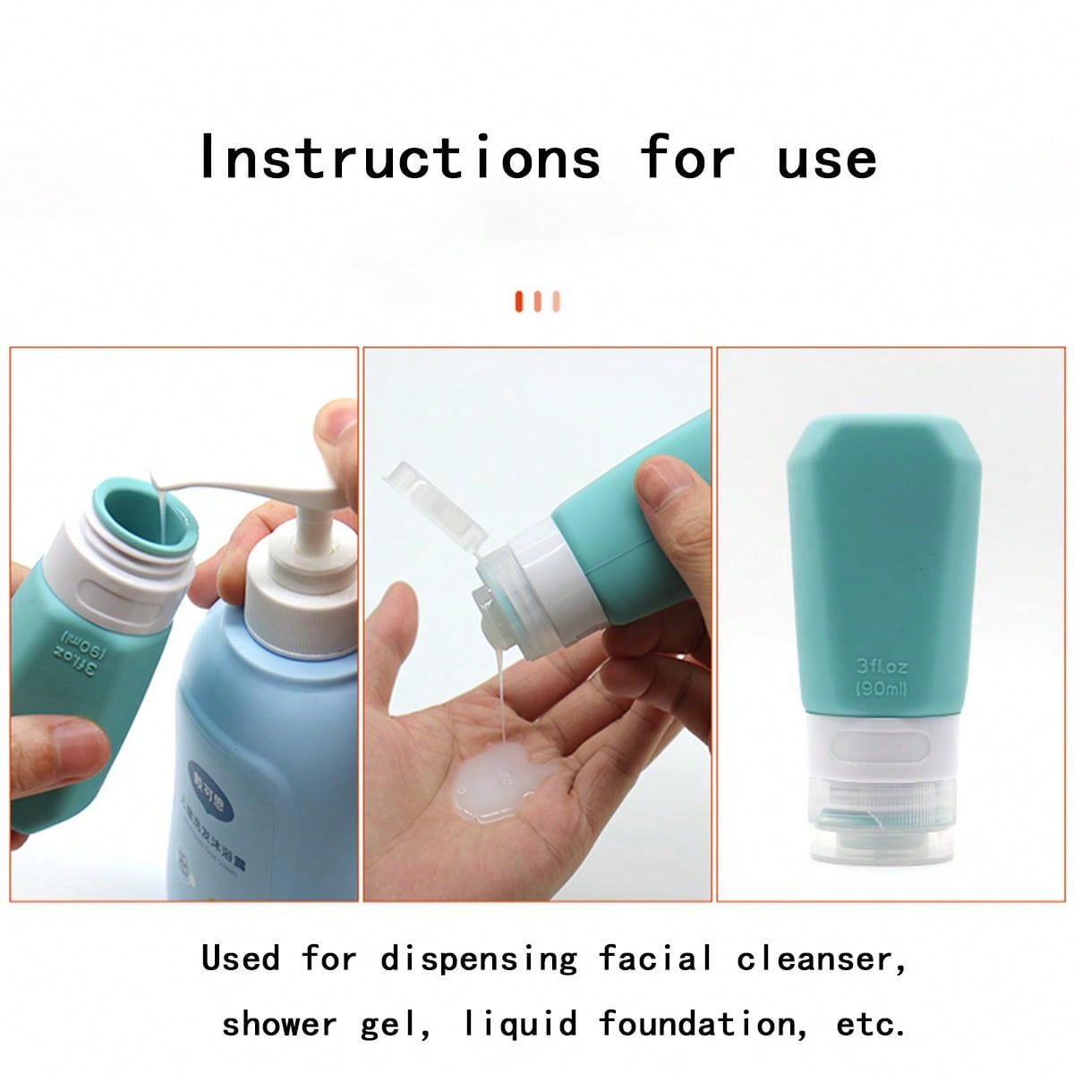1PC Silica Gel Bottle Travel Squeeze Tubes Empty Travel Shampoo And ...