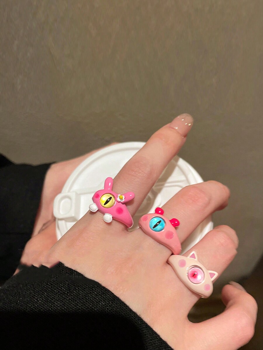 Cute & Fun Animal-Shaped Ring (Monster & Cat) With Open Design For Kids ...