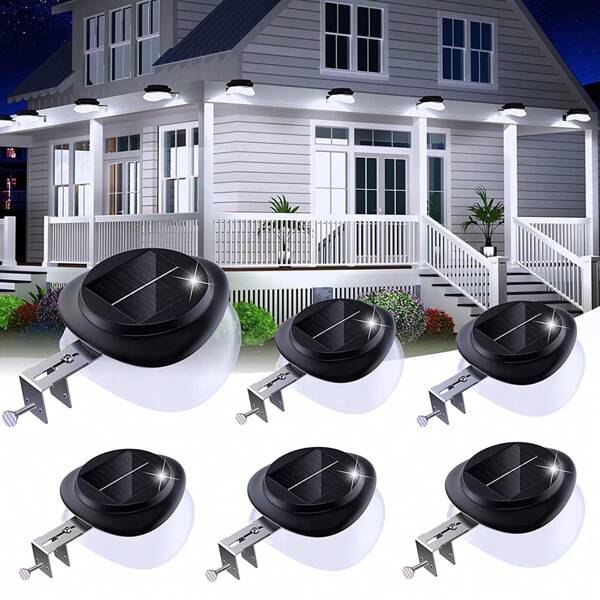 Solar Gutter Lights Outdoor Waterproof Fence Lights For Deck Pathway ...