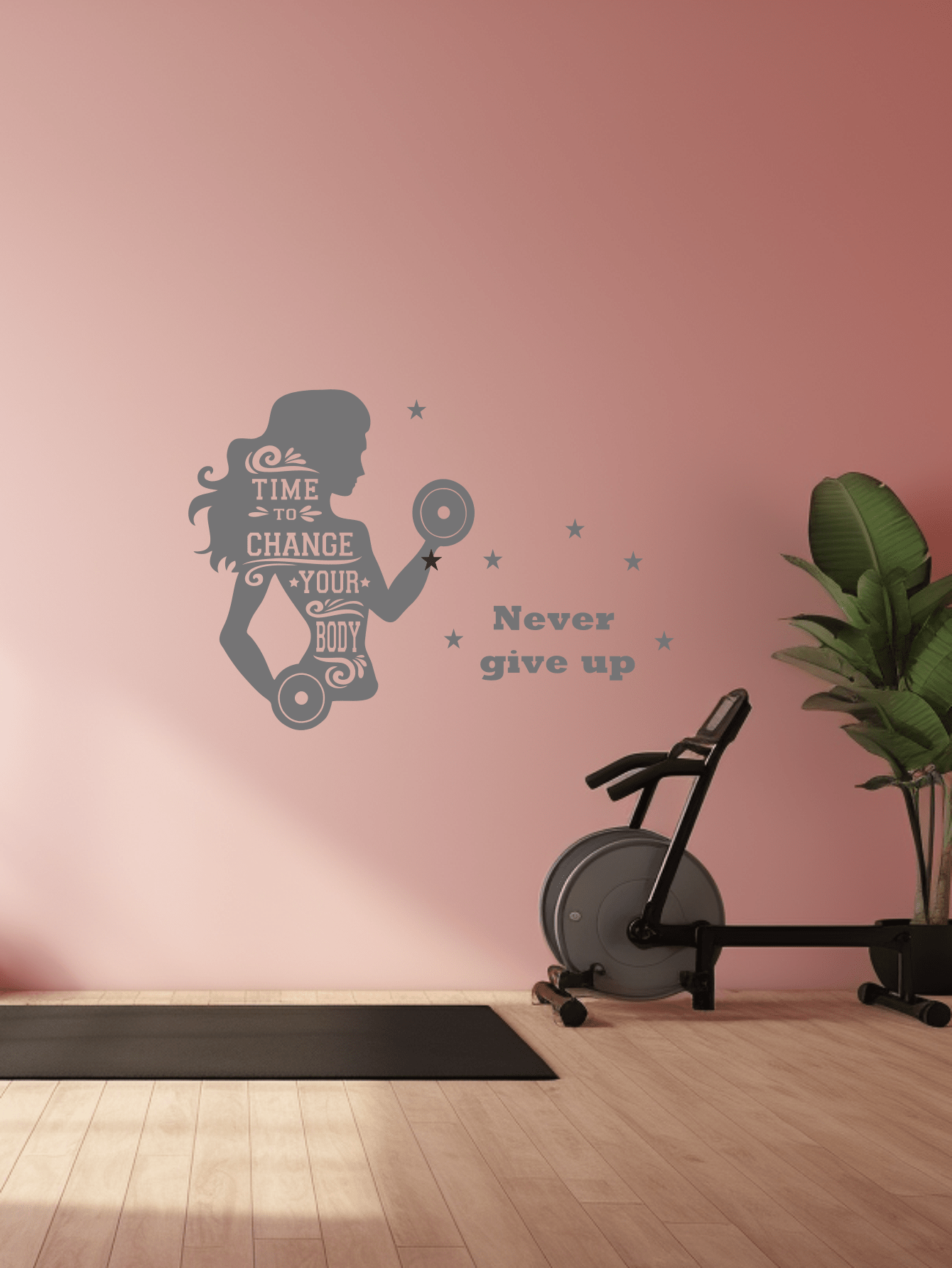1PC Fitness Motivation Wall Decals - Gym Woman Wall Sticker - Workout ...