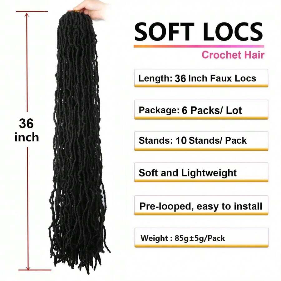 36 Inch Soft Locs Crochet Hair New Faux Locs Goddess Locs Dreadlocs ...