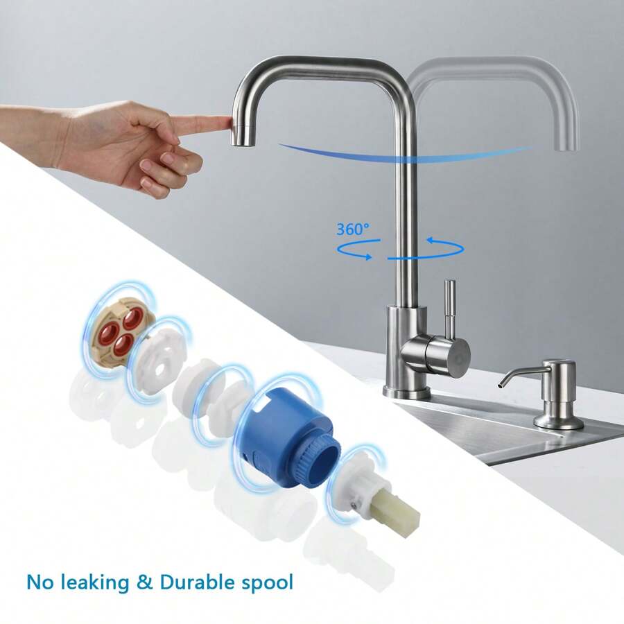 CECIPA Kitchen Faucet High Pressure Water Tap Kitchen 360° Rotatable ...