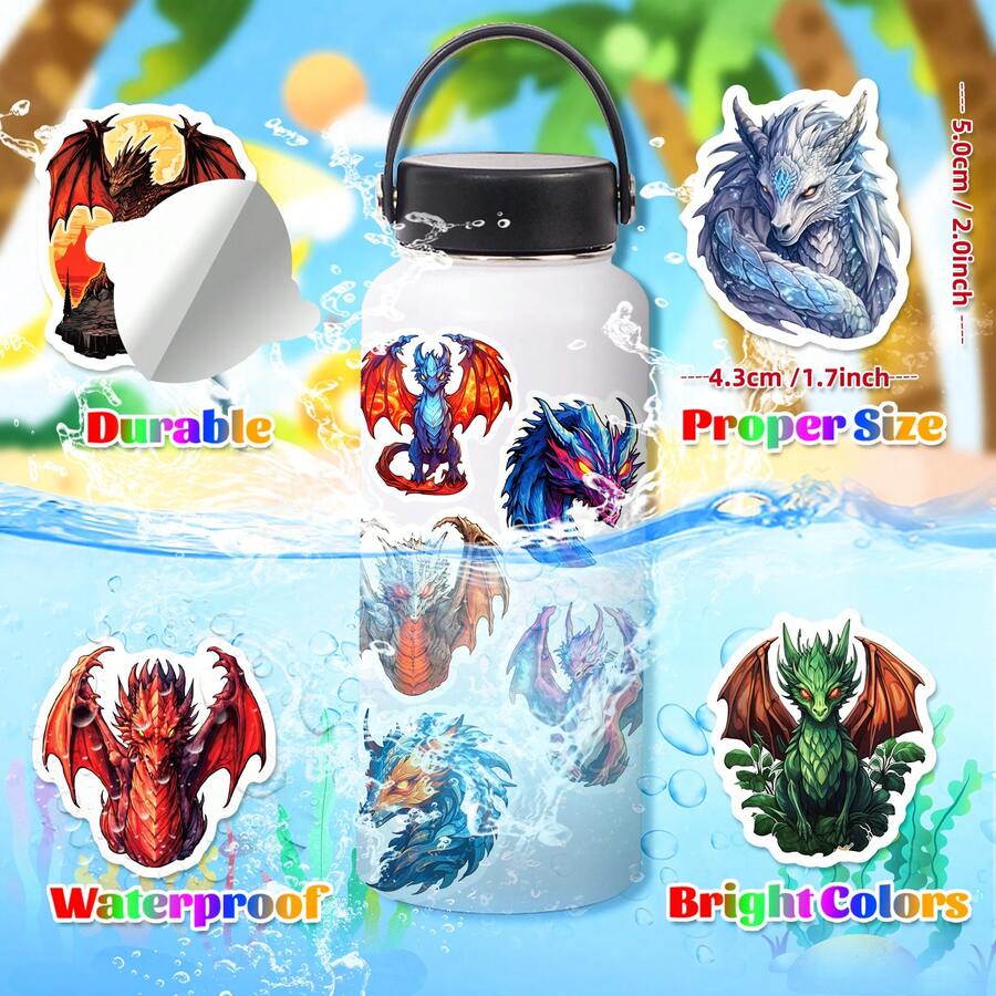 100pcs Horror Stickers, Scary Ghostface Dragon Vinyl Waterproof ...