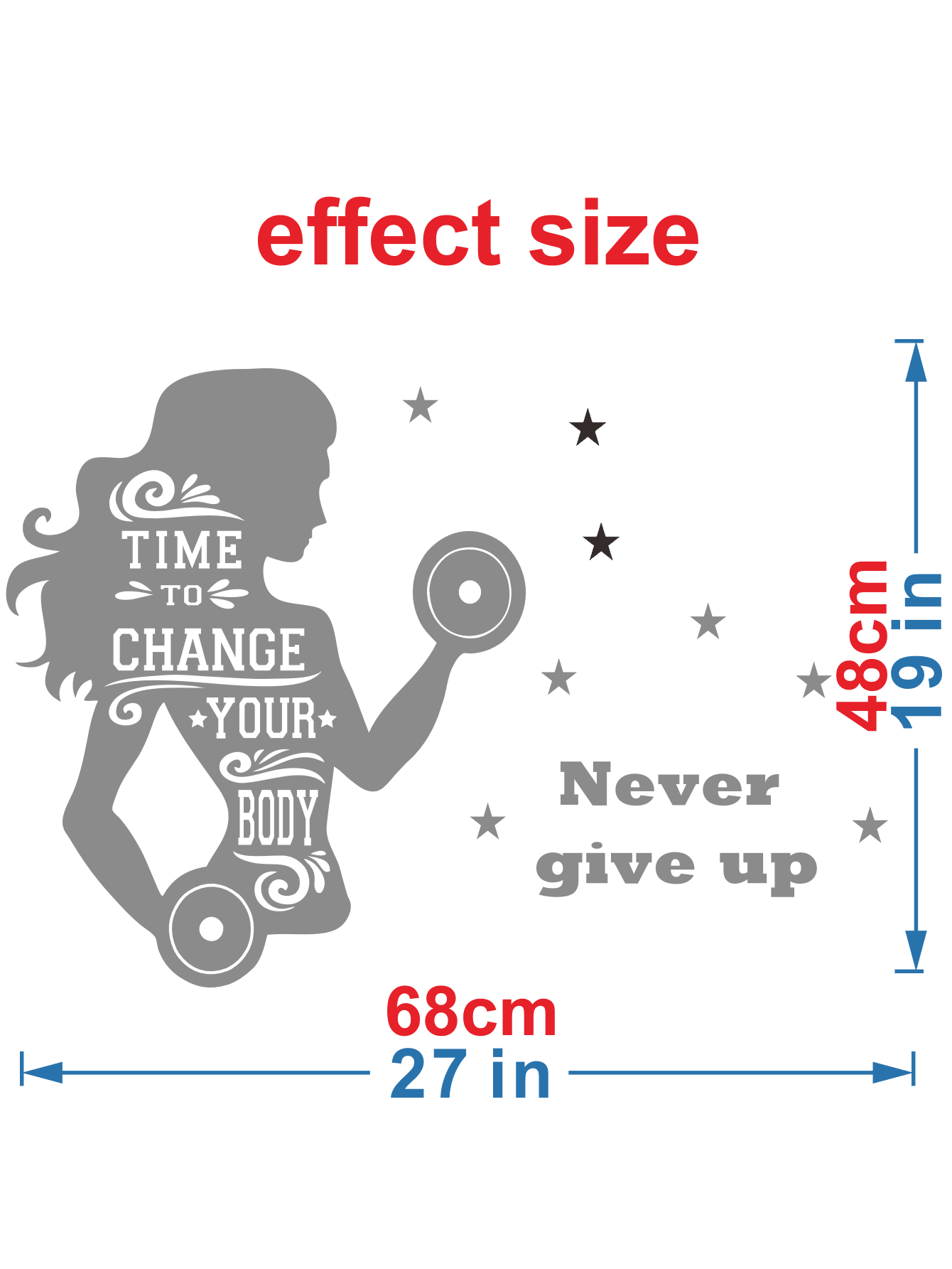 1PC Fitness Motivation Wall Decals - Gym Woman Wall Sticker - Workout ...